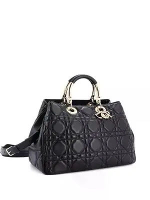 Dior Lady 95.22 Large Tote Bag Cannage Embossed Leather - Black