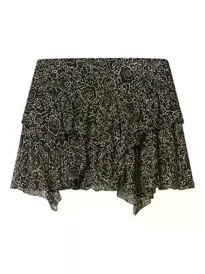 MARANT ETOILE Lolita Ruffled Skirt - Black
