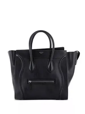Celine Luggage Bag Grainy Leather Mini Tote Bag - Black
