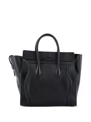 Celine Luggage Bag Grainy Leather Mini Tote Bag - Black