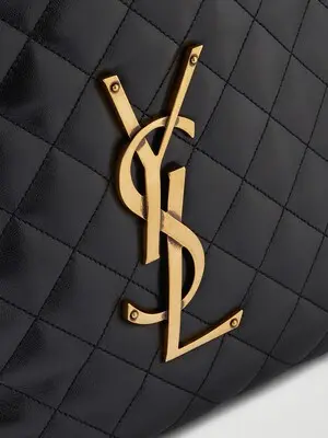 Saint Laurent Icare Medium Matelassé Leather Tote - Black