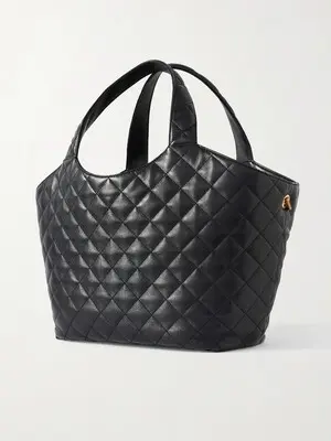 Saint Laurent Icare Medium Matelassé Leather Tote - Black