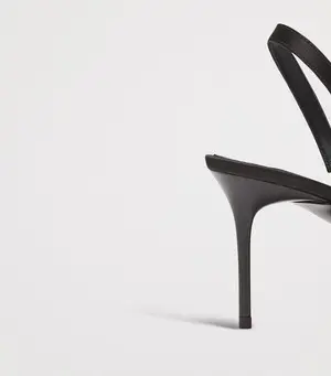 Balmain Satin Slingback Heeled Mules 75