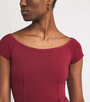 JOSEPH Milano Knit Foin Compact Maxi Dress - Red