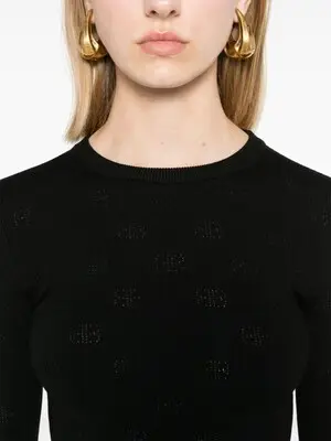 Balenciaga Open-knit Wool Top - Black