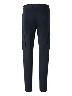 Stone Island Cotton Trousers With Logo - Blue