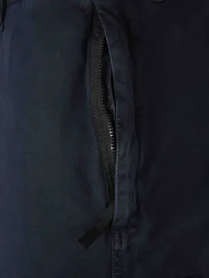 Stone Island Cotton Trousers With Logo - Blue