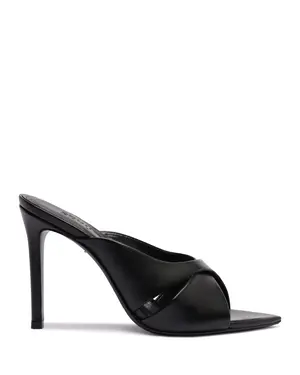 Schutz Maxine Leather Mule Sandals - Black