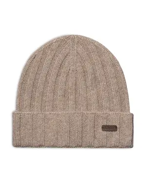 Eton Ribbed Cashmere Beanie - Light Beige
