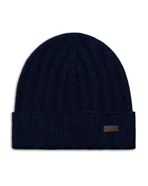 Eton Ribbed Cashmere Beanie - Navy