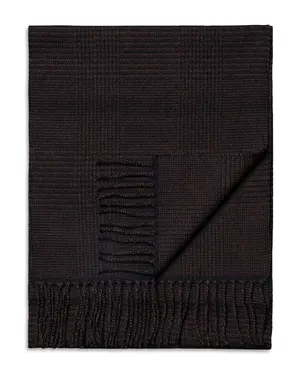 Eton Check Merino Wool Scarf - Medium Brown