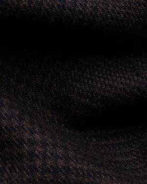 Eton Check Merino Wool Scarf - Medium Brown