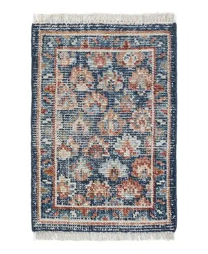 OBEETEE Palace Floral Area Rug,2'0x3'0 - Navy