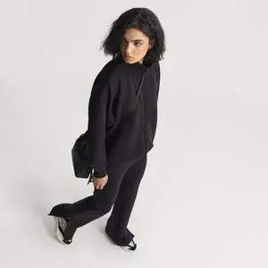 Adidas Soft Lux Loose Full-zip Top - Black