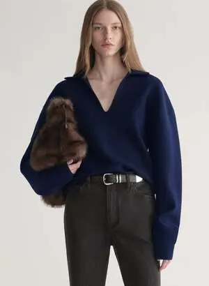 A.L.C. Timmy Polo Sweater - Navy
