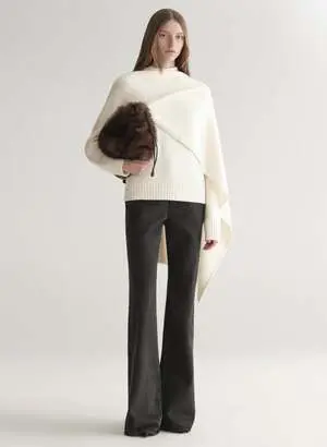 A.L.C. Davin Draped Wool Sweater - Ivory