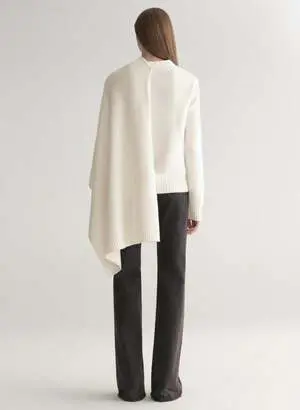 A.L.C. Davin Draped Wool Sweater - Ivory