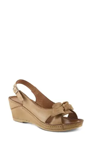 SPRING STEP SHOES Chassidy Wedge Sandal - Tan