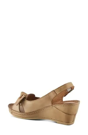 SPRING STEP SHOES Chassidy Wedge Sandal - Tan