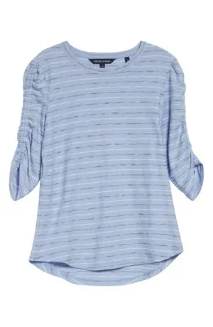 Veronica Beard Waldorf Puff Sleeve T-shirt - Ice Blue Multi