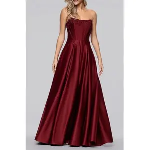 BLONDIE NITES Satin Corset Strapless Gown