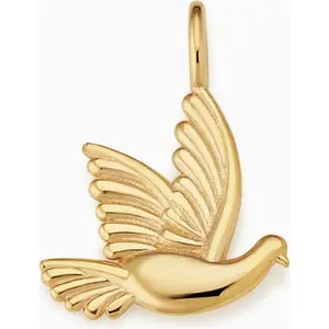 ORADINA 14k Freedom Dove Pendant Charm - Yellow Gold