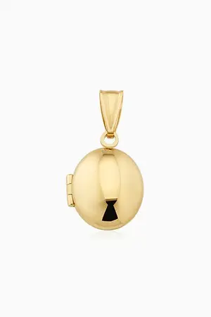 ORADINA 14k Gold Oval Locket Pendant - Yellow Gold
