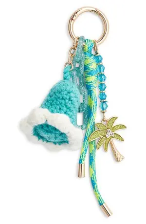 Chelsea28 Beaded Bag Charm - Blue Multi- Gold