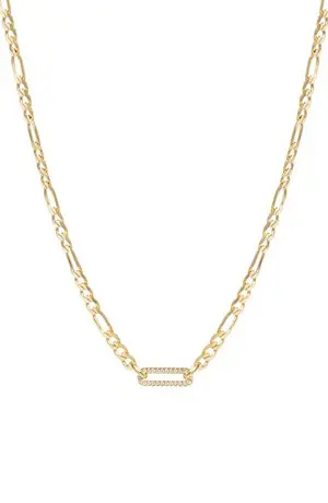 ATHRA LUXE Pavé Figaro Chain Necklace - Gold