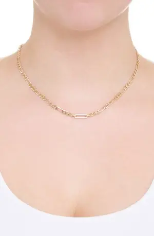 ATHRA LUXE Pavé Figaro Chain Necklace