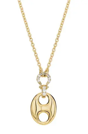 ATHRA LUXE Pavé Horsebit Necklace - Gold