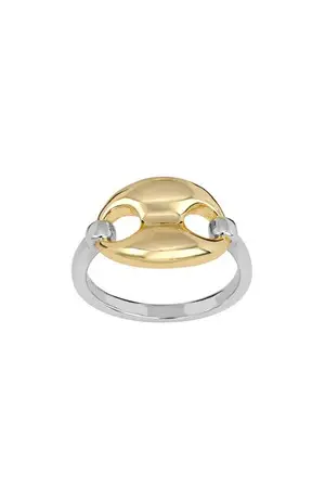 ATHRA LUXE Sculpted Mariner Link Ring - Silver