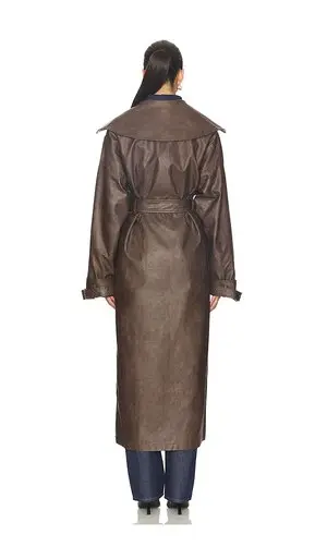 Superdown Astra Faux Leather Trench
