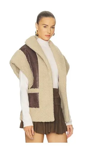 Line & Dot Ace Faux Shearling Vest