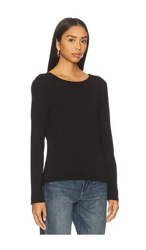 BOBI Long Sleeve Open Cowl Back Top
