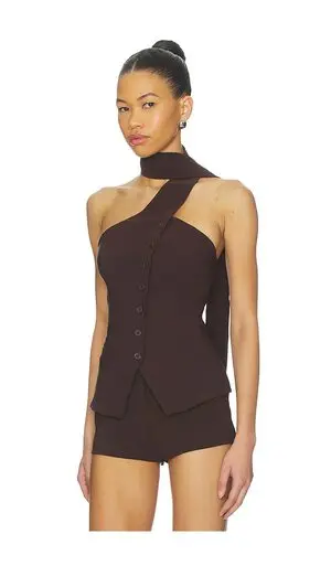 ALL THE WAYS Courtney Halter Neck Top - Brown