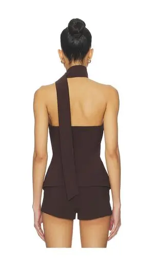 ALL THE WAYS Courtney Halter Neck Top - Brown