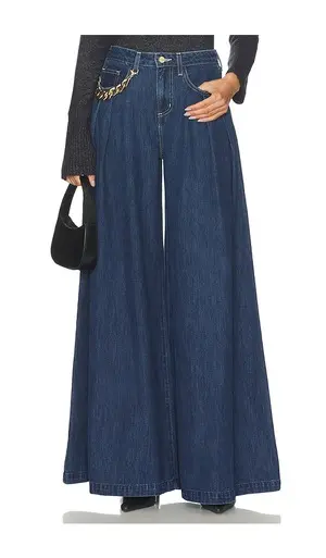L'Agence Chayse High Rise Super Wide Leg In Blue - Marseille
