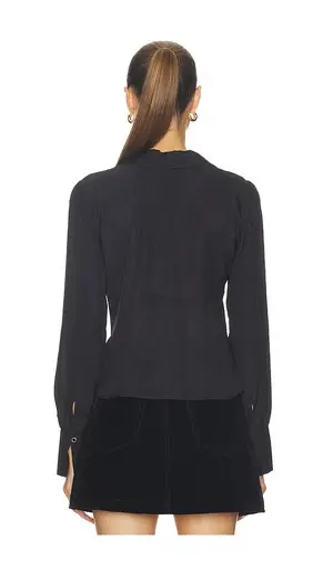 Paige Camu Shirt In Lightweight Jersey - Black