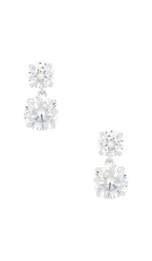 Shashi Solitaire Drop Earrings - Silver