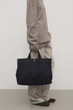 THE ROW Sisal Shopper In Cotton - Black