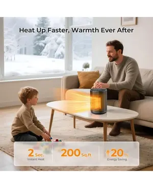 COWSAR Small Electric Space Heater With Thermostat & Remote