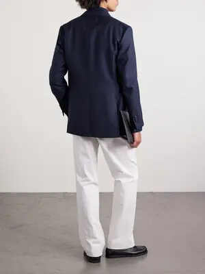 SAMAN AMEL Double-breasted Wool Suit Jacket
