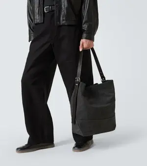 LEMAIRE Leather-trimmed Canvas Tote