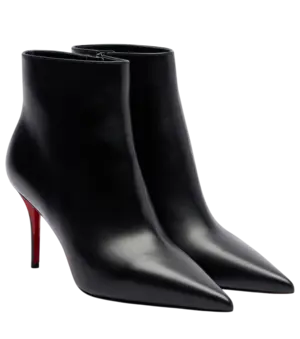 CHRISTIAN LOUBOUTIN Miss Z 80 Leather Ankle Boots - Black