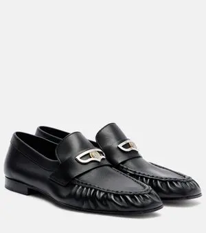 CHRISTIAN LOUBOUTIN Mocallista Leather Penny Loafers - Black