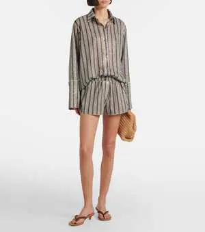 Oseree Lumière Striped Shorts