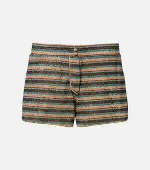 Oseree Lumière Striped Metallic Shorts - Multicoloured