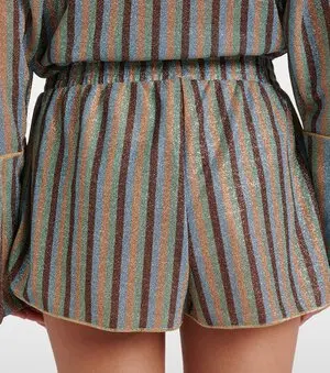 Oseree Lumière Striped Metallic Shorts - Multicoloured