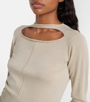 Rick Owens Cutout Virgin Wool Top - Beige